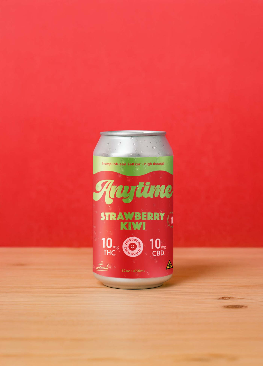 Anytime Strawberry Kiwi THC Infused Seltzer